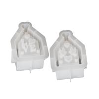 China DIY Aromatherapy Gypsum LOVE Peace Dove Hollow House Small Night Light Candlestick Ornament Silicone Mold for sale