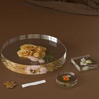 China Crystal Dropper Resin Circular Tray River Desktop Small Circular Square Coaster Silicone Mold for sale
