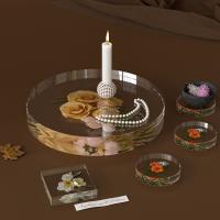 China Crystal Dropper Resin Circular Tray River Desktop Small Circular Square Coaster Silicone Mold for sale