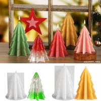 China DIY Glue Christmas Tree Candle Silicone Mold Christmas Aromatherapy Gypsum Candle Display Platform Mold for sale