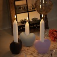 China DIY Aromatherapy Candle Stand Base Decoration Grinding Tool 3D Three Dimensional Love Gypsum Candlestick Silicone Mold for sale