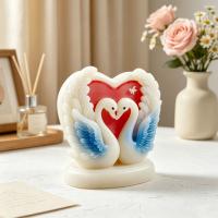 China Ins Romantic Love Couple Swan Candle Mold Wedding Accessories Pendant Gypsum Silicone Mold for sale
