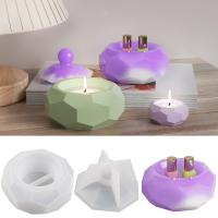 China DIY Crystal Drip Glue Cement Gypsum Storage Box Hexagonal Sectional Pattern Candle Cup Silicone Mold for sale