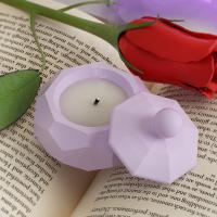 China DIY Crystal Drip Glue Cement Gypsum Storage Box Hexagonal Sectional Pattern Candle Cup Silicone Mold for sale