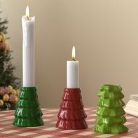 China DIY Aromatherapy Gypsum Cement Resin Christmas Tree Candlestick Ornament Candle Base Jewelry Silicone Mold for sale