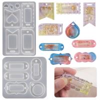 China Crystal Dropper Resin Oval Lace Heart-shaped Quicksand Pendant Hair Clip Hanging Decoration Keychain Silicone Mold for sale