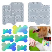 China DIY Crystal Dropper Mold With Hole Size, Dog Bone, Six Connected Bone, Pet Hanging Silicone Mold for sale