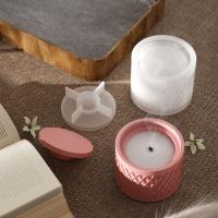 China DIY Dropper Circular Grid Storage Box Storage Can Aromatherapy Gypsum Candle Cup Container Silicone Mold for sale