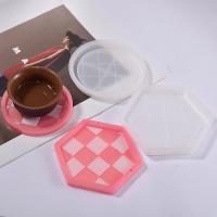 China DIY Dropper Glue Rectangular Heart-shaped Hexagonal Circular Chessboard Grid Dish Tray Gypsum Silicone Mold for sale