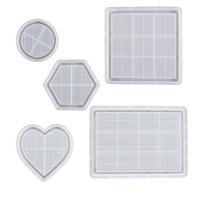 China DIY Dropper Glue Rectangular Heart-shaped Hexagonal Circular Chessboard Grid Dish Tray Gypsum Silicone Mold for sale