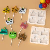 China DIY Aromatherapy Gypsum Cartoon Four In One Small Animal Birthday Party Baking Decoration Candle Silicone Mold for sale