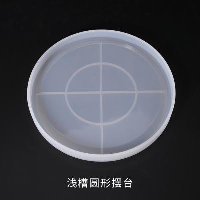 China DIY Crystal Dropper Mold, Table Decoration, Round Shallow Groove Table, Mirror Silicone Mold for sale