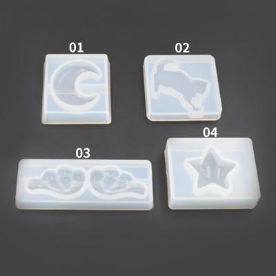China Crystal Resin Pendant Silicone Mold No Sanding DIY Handmade Jewelry Moon Cat Wings Star for sale