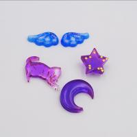 China Crystal Resin Pendant Silicone Mold No Sanding DIY Handmade Jewelry Moon Cat Wings Star for sale