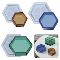 China DIY Crystal Resin Tray Storage Box Mold Hexagonal Tray Hexagon Storage Box Silicone Mold for sale