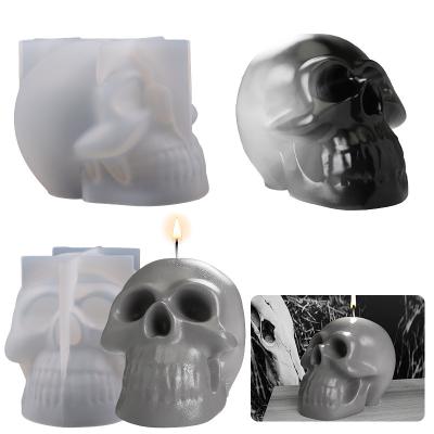 China DIY Crystal Dropper Candle Plaster Mold, Buck Tooth Skull Ornament, Table Decoration Silicone Mold for sale