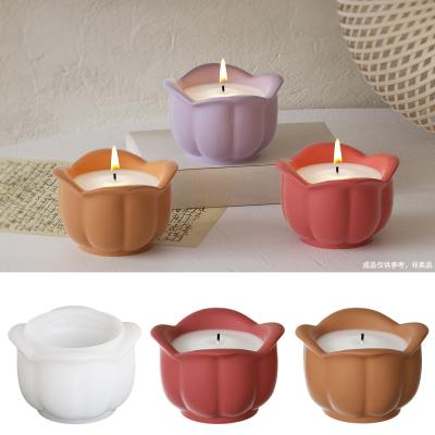 China DIY Gypsum Aromatherapy Candle Cup Rose Storage Jar Mirror Flower Pot Decoration Silicone Mold Wholesale for sale