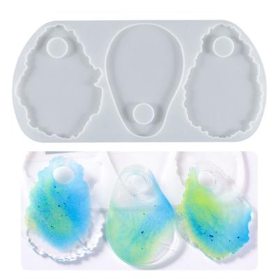 China DIY Crystal Dropper Color Palette Mold Irregular Makeup Hand Tray Art Color Palette Silicone Mold for sale
