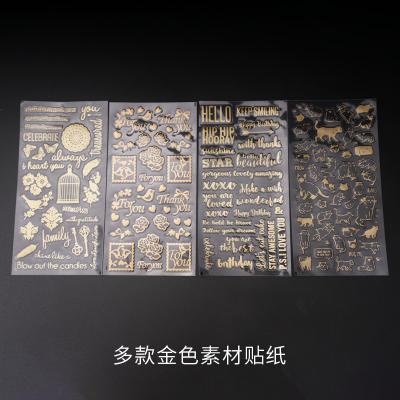 China DIY Crystal Drop Adhesive Sticker Gold Material Self-adhesive Filling Table Decoration Letter Transparent Sticker for sale