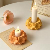 China Rose Flower Ring Candlestick Silicone Mold Aromatherapy Candle Gypsum Ornament DIY Valentine's Day Decoration Mold for sale