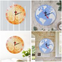 China DIY Drip Glue Map Gear Ornament Grinding Arabic Roman Digital Circular Clock Disk Silicone Mold for sale