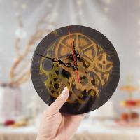China DIY Drip Glue Map Gear Ornament Grinding Arabic Roman Digital Circular Clock Disk Silicone Mold for sale
