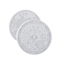 China DIY Drip Glue Map Gear Ornament Grinding Arabic Roman Digital Circular Clock Disk Silicone Mold for sale