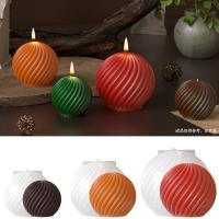 China Circular Rotating Striped Candle Silicone Mold DIY Aromatherapy Candle Gypsum Fragrance Stone Pendant Dropping Mold for sale