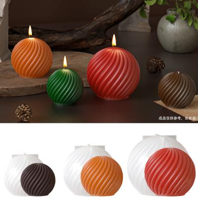 China Circular Rotating Striped Candle Silicone Mold DIY Aromatherapy Candle Gypsum Fragrance Stone Pendant Dropping Mold for sale