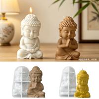 China Creative Sitting Buddha Incense Candle Silicone Mold DIY Home Zen Decor Gypsum Mold for sale