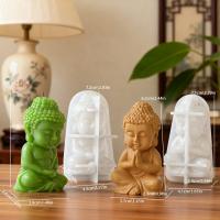 China Creative Sitting Buddha Incense Candle Silicone Mold DIY Home Zen Decor Gypsum Mold for sale