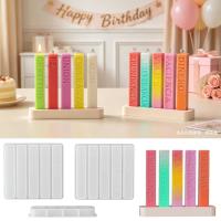 China Spanish Blessing Words Long Candle Silicone Mold DIY Aromatherapy Candle Gypsum Decoration Mold for sale