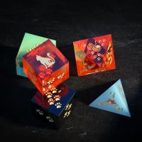 China DIY Creative Seven Piece Set Multi Sided Dice Board Game Running Team With Dragons And Dungeons DND Cat Claw Dice Silicone Mold for sale