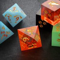 China DIY Creative Seven Piece Set Multi Sided Dice Board Game Running Team With Dragons And Dungeons DND Cat Claw Dice Silicone Mold for sale