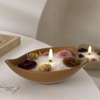 China Aromatherapy gypsum cement storage tray silicone mold DIY leaf candle bowl candle cup gypsum mold for sale