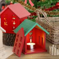 China DIY Resin Gypsum Love Home House Splicing Candles Night Lights Christmas House Silicone Mold for sale