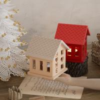 China DIY Resin Gypsum Love Home House Splicing Candles Night Lights Christmas House Silicone Mold for sale