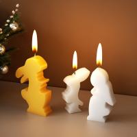 China DIY Resin Plaster Dog Family Easter Three Rabbits Candle Ornament Silicone Mold for sale