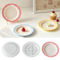 China Cross Border New Product Cream Lace Circular Silicone Mold Ins Fenghua Fu Ge Tray Decoration Gypsum Mold for sale