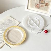 China Cross Border New Product Cream Lace Circular Silicone Mold Ins Fenghua Fu Ge Tray Decoration Gypsum Mold for sale