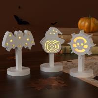 China Halloween Bat Spider Hat Skeleton Hollow Easter Egg Lamp Silhouette Ornament Lamp Holder Gypsum Silicone Mold for sale