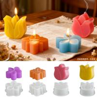 China DIY Flower Dropper Mold Aromatherapy Gypsum Tulip Orchid Flower Ornament Candle Silicone Mold for sale