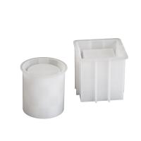 China DIY Resin Circular Square Pen Holder Storage Box Mosaic Rubik's Cube Gypsum Candle Cup Silicone Mold for sale