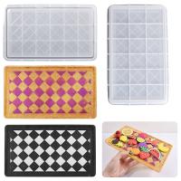 China DIY Dropper Tray Mold Rectangular Checkerboard Storage Tray Jewelry Gypsum Plate Silicone Mold for sale