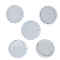 China Mandala Patterned Circular Coaster Silicone Mold DIY Aromatherapy Gypsum Drip Insulation Pad Mold for sale