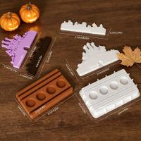 China DIY Aromatherapy Gypsum Halloween Castle Ghost Pumpkin Ghost Hand Insertion Board Candlestick Base Silicone Mold for sale