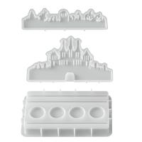 China DIY Aromatherapy Gypsum Halloween Castle Ghost Pumpkin Ghost Hand Insertion Board Candlestick Base Silicone Mold for sale