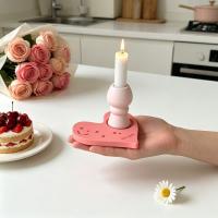 China Ins Wind Love Hippo Penguin Christmas Tree Candlestick Roman Column Candlestick Gypsum Ornament Silicone Mold for sale