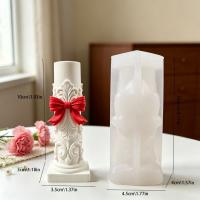 China Cross Border European Style Palace Relief Pattern Bow, Cylindrical Candle Decoration, Aromatherapy Gypsum, Silicone Mold for sale