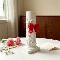 China Cross Border European Style Palace Relief Pattern Bow, Cylindrical Candle Decoration, Aromatherapy Gypsum, Silicone Mold for sale